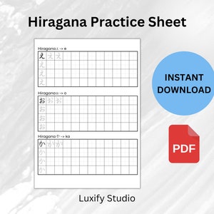 Japanese Hiragana Printables, Hiragana Writing Practice, Learn Japanese ...