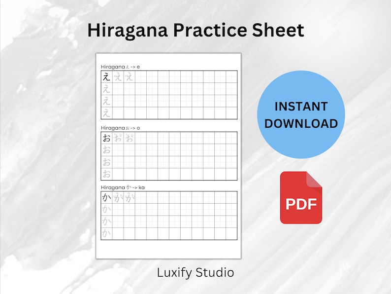 Japanese Hiragana Printables, Hiragana Writing Practice, Learn Japanese ...