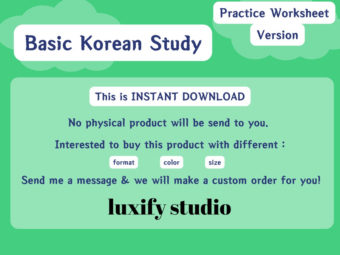 Korean Alphabet Worksheet, Hangul Practice Sheets, Korean Workbook Pdf ...