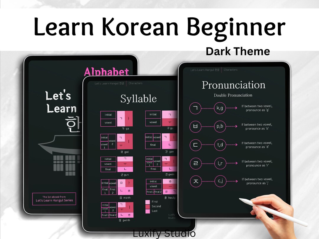 Learn Korean Book Korean Study Beginner Hangul Alphabet - Etsy UK