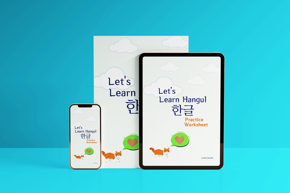 Learn Korean Bundle, Writing Practice Worksheets, Korean Study Pack ...