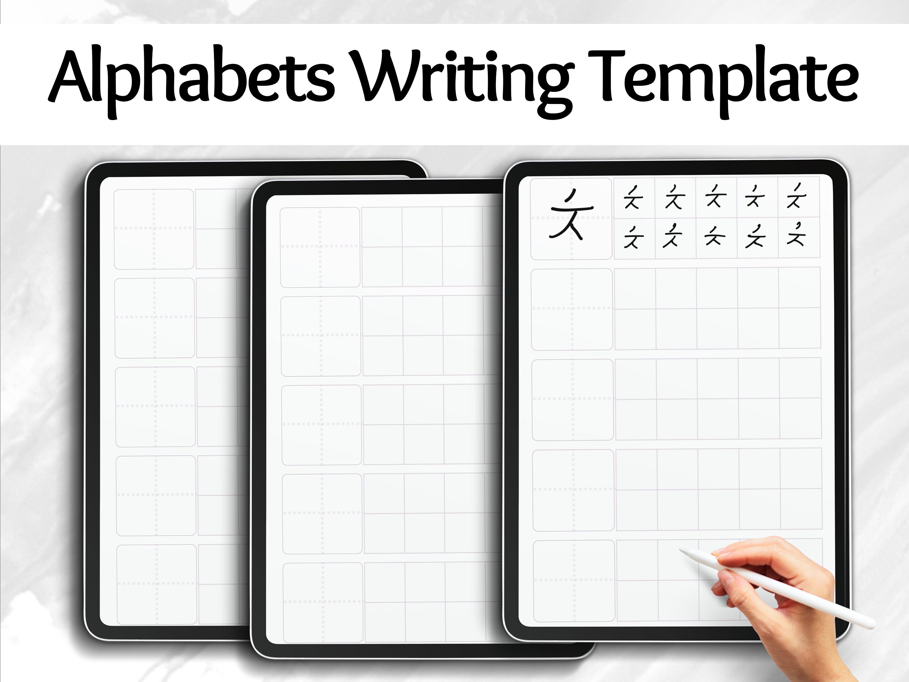 Alphabets Writing Template Handwriting Practice Sheets Adult - Etsy