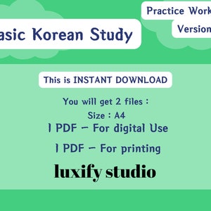 Korean Alphabet Worksheet, Hangul Practice Sheets, Korean Workbook Pdf ...