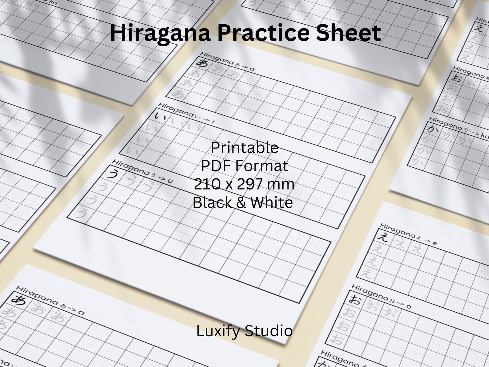 Japanese Hiragana Printables, Hiragana Writing Practice, Learn Japanese ...