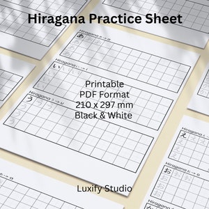 Japanese Hiragana Printables, Hiragana Writing Practice, Learn Japanese ...