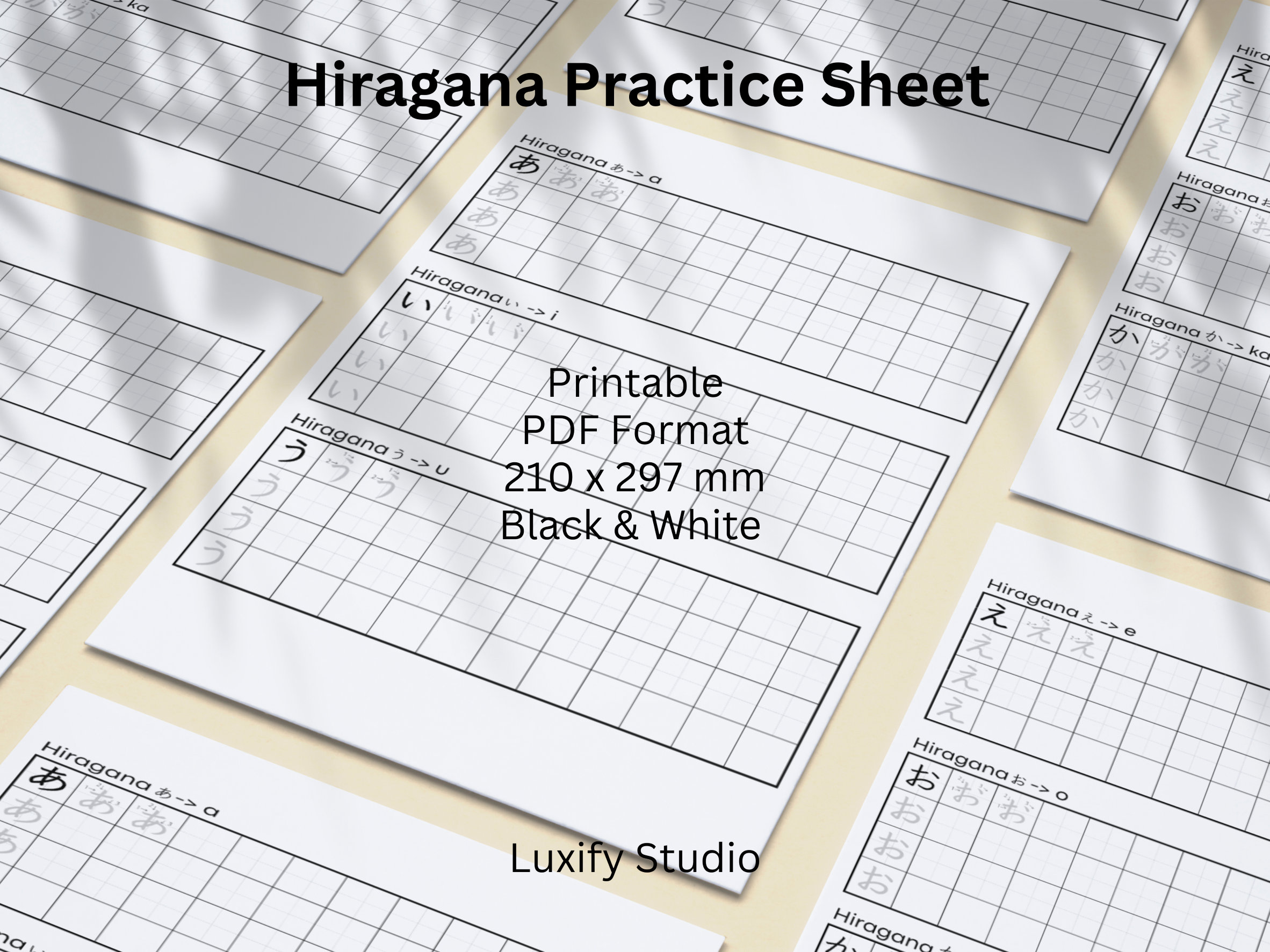 Japanese Hiragana Printables, Hiragana Writing Practice, Learn Japanese ...