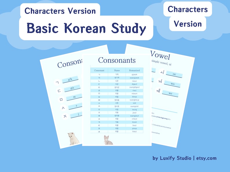 Korean Language Learning Book, Vocabulary Note for Korean, Letter ...