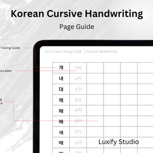 Korean Cursive Handwriting Practice Sheets, Printable Hangul Workbook ...