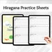 Japanese Hiragana Printables, Hiragana Writing Practice, Learn Japanese ...