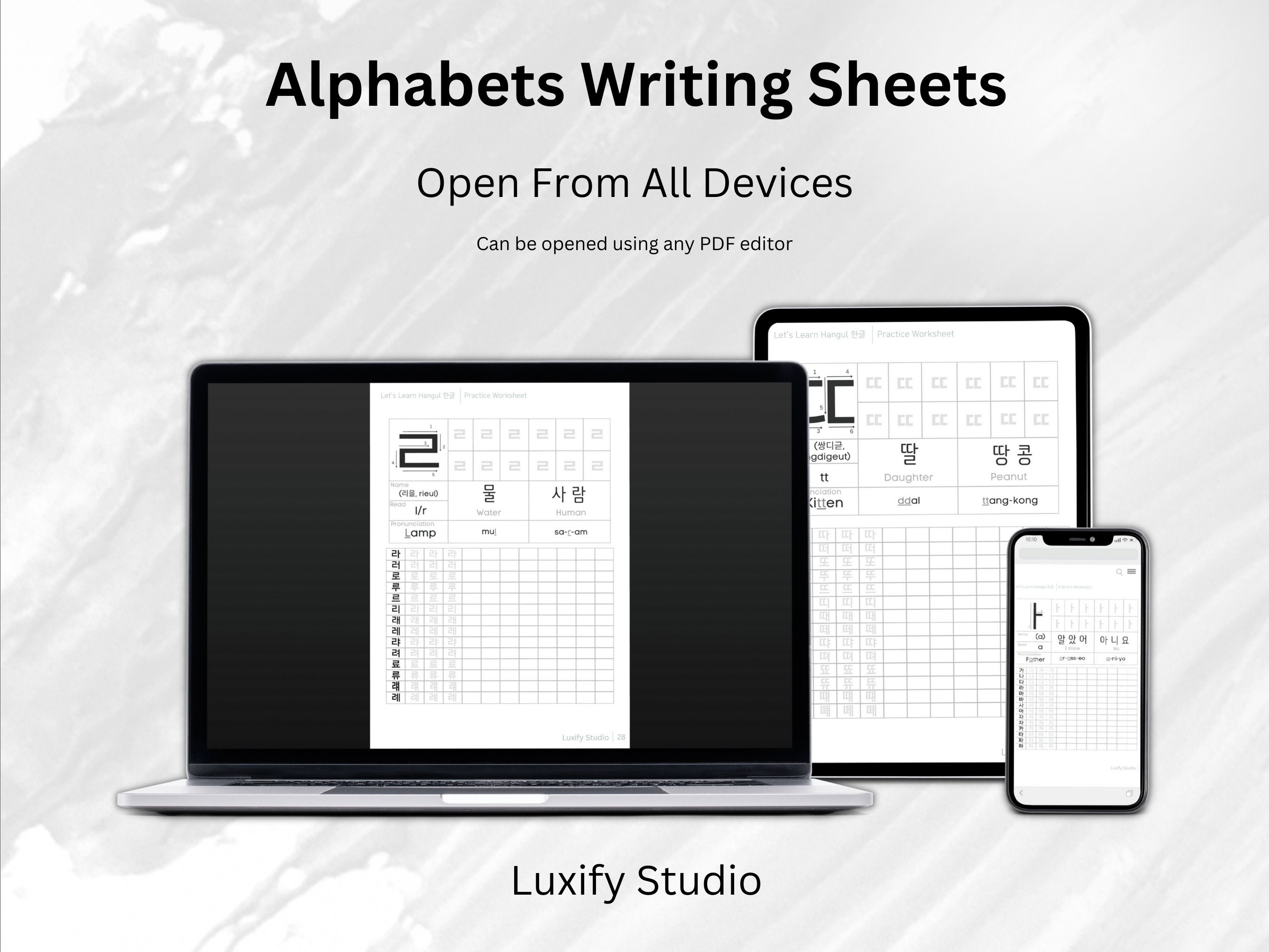 Hangul Worksheets Letter PDF, Learn Korean Alphabet, Writing for ...