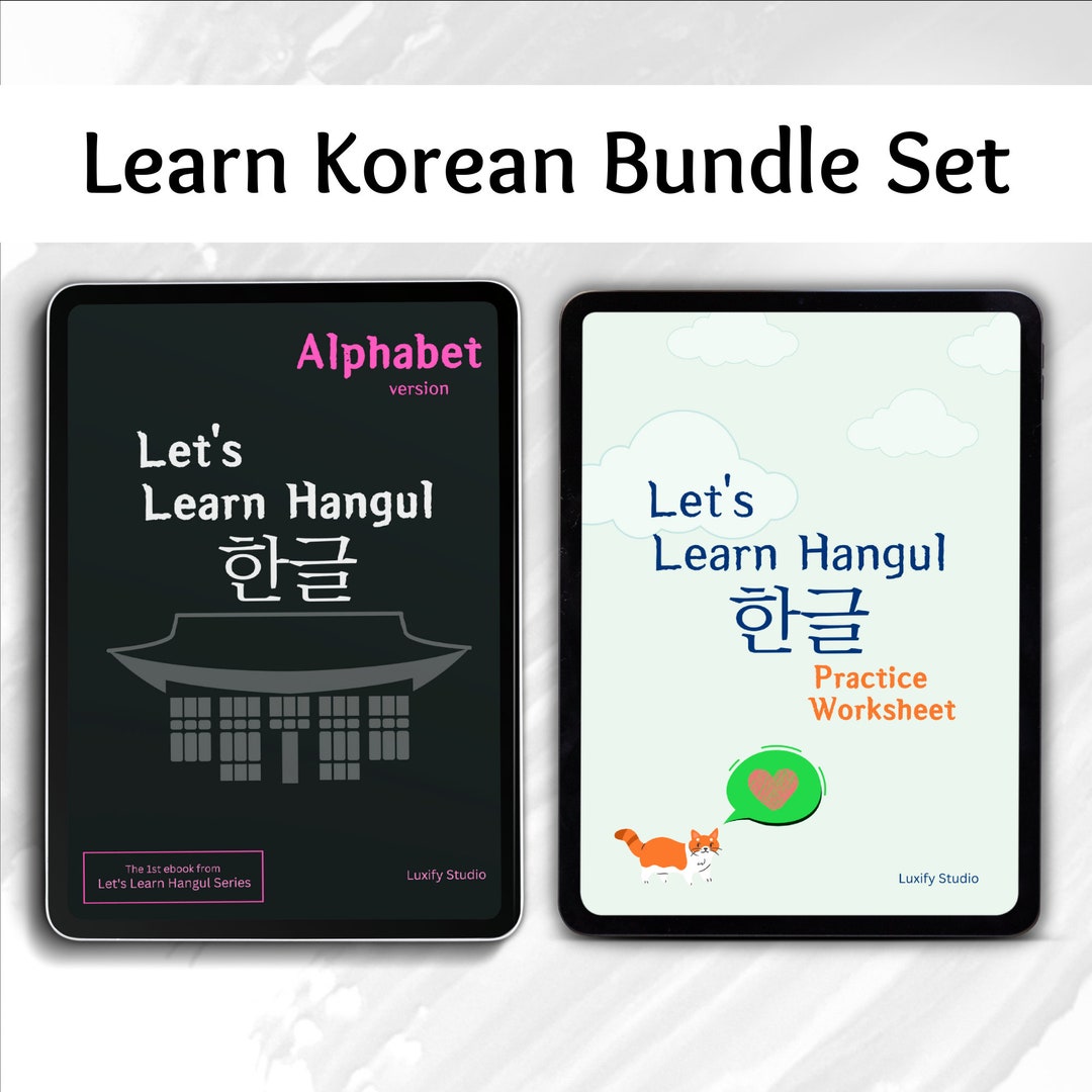 Learn Korean Bundle, Writing Practice Worksheets, Korean Study Pack ...