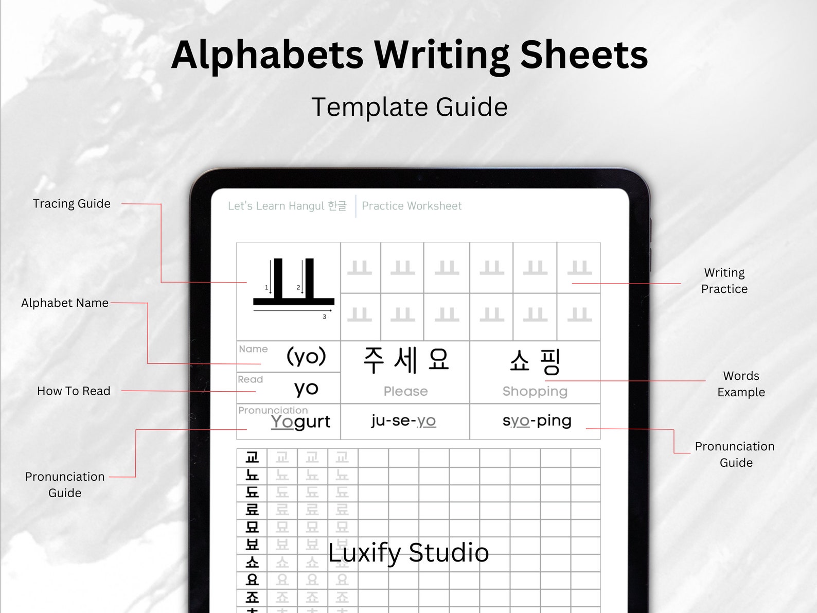 Hangul Worksheets Letter PDF, Learn Korean Alphabet, Writing for ...
