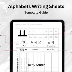 Hangul Worksheets Letter PDF, Learn Korean Alphabet, Writing for ...