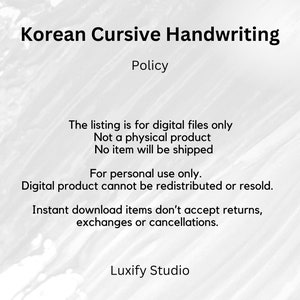 Korean Cursive Handwriting Practice Sheets, Printable Hangul Workbook ...