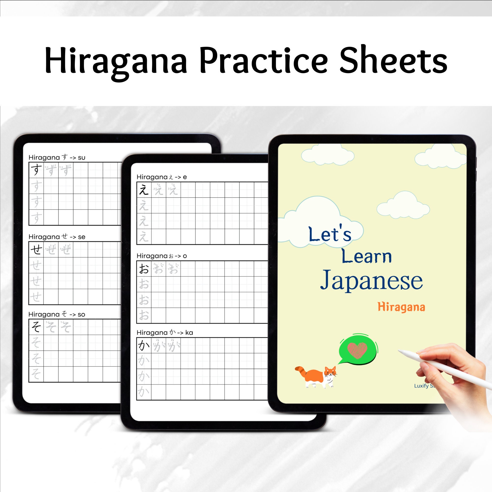 Learn Japanese Calligraphy Character, Hiragana Writing Practice ...