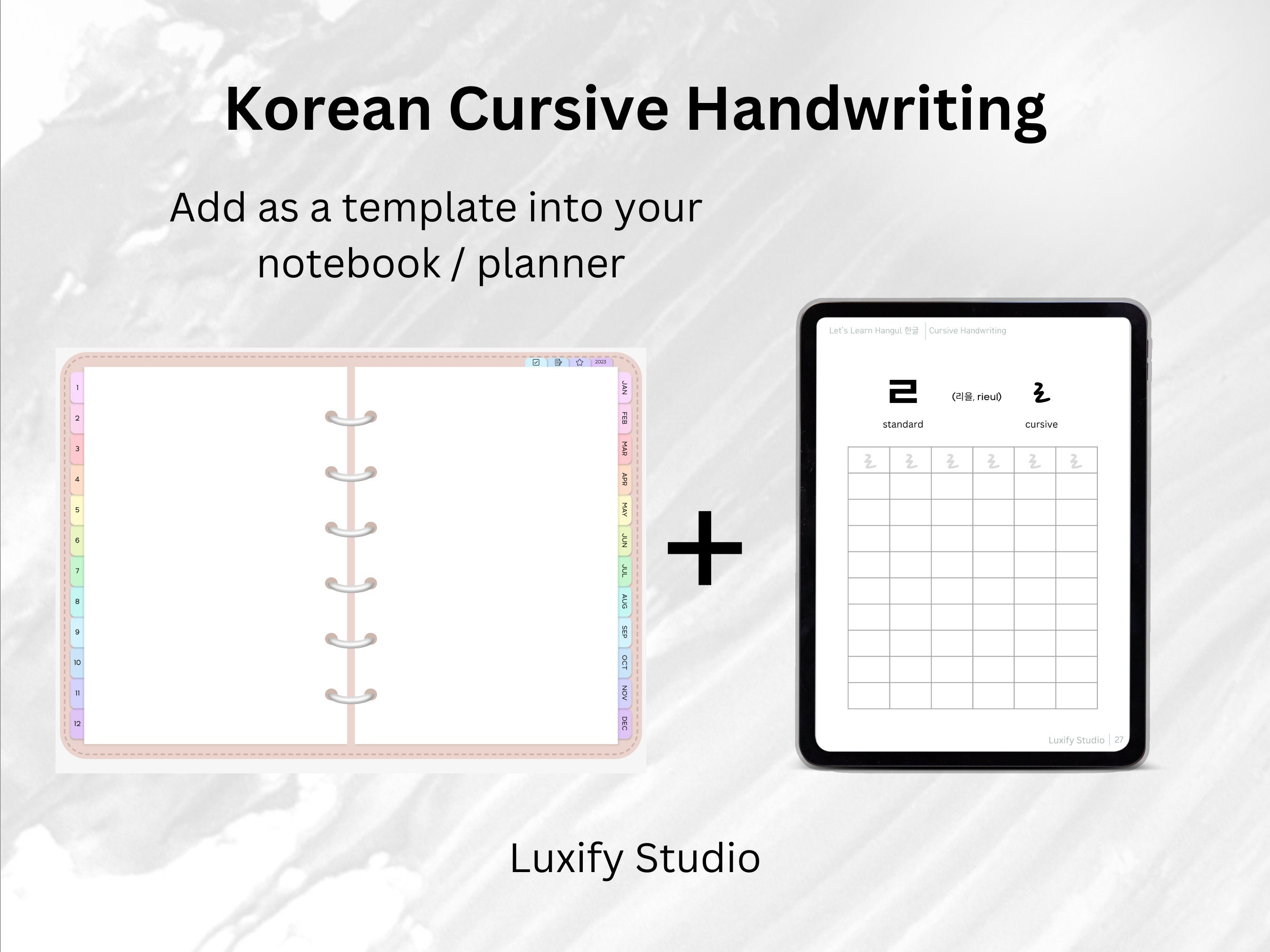 Korean Cursive Handwriting Practice Sheets, Printable Hangul Workbook, Learn Korean, Korean ...