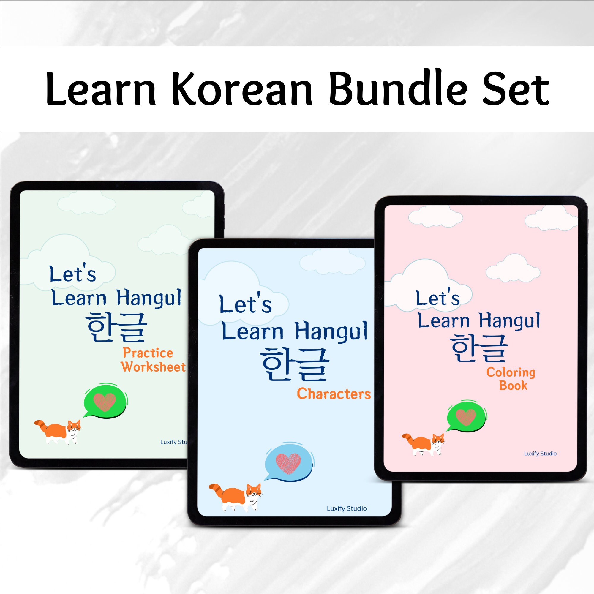 Learn Korean Bundle, Writing Practice Worksheets, Korean Study Pack ...