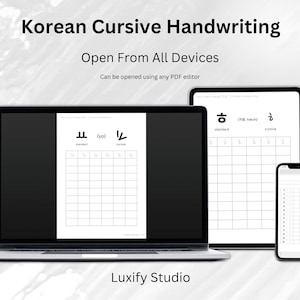 Korean Cursive Handwriting Practice Sheets, Printable Hangul Workbook ...