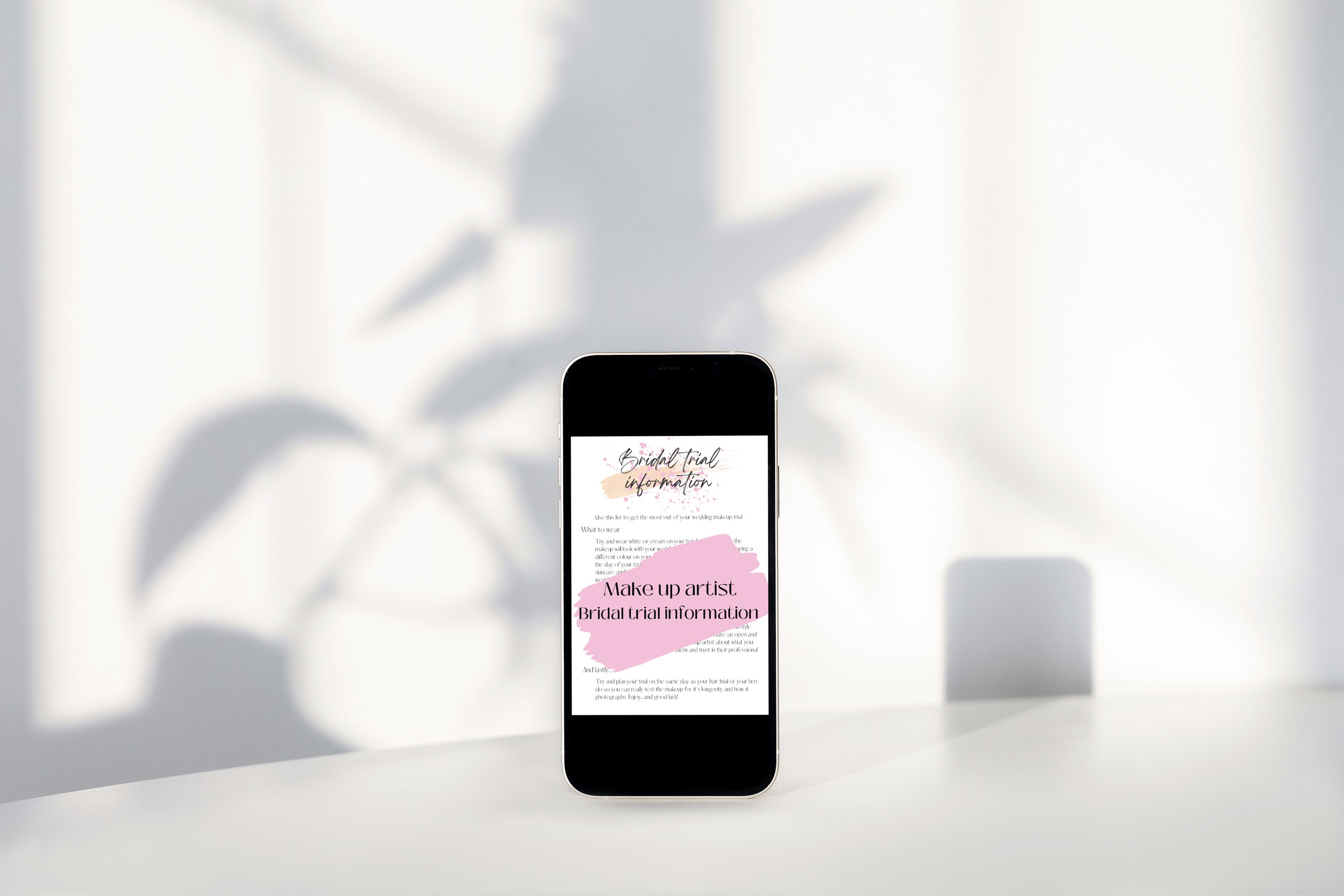 Bridal Trial Information Sheet for Makeup Artists. Downloadable ...