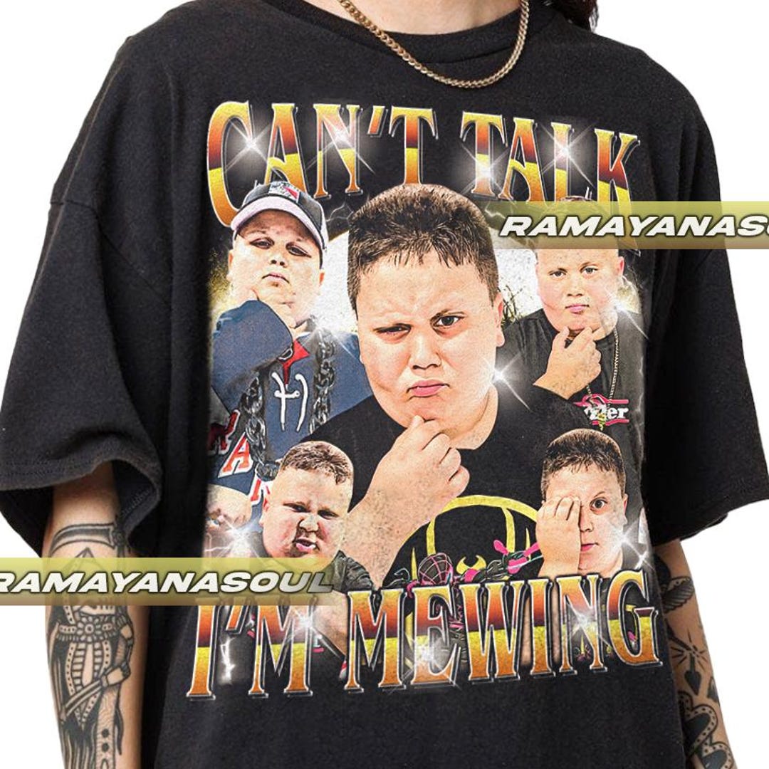 Limited Can't Talk I'm Mewing the Rizzler T-shirt, Gift for Him T Shirt ...