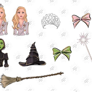 Wicked Clipart, Glinda PNG, Elphaba, Wicked Movie Art, Magic Wand, Shiz ...