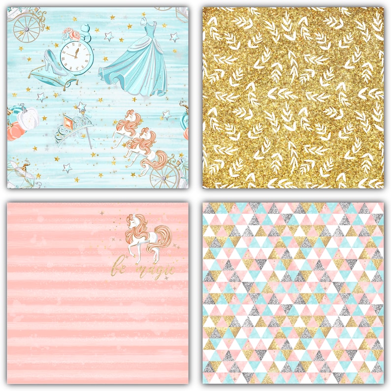 CinderellaPatterns, Kids Digital Backgrounds, cinderella Scrapbook ...