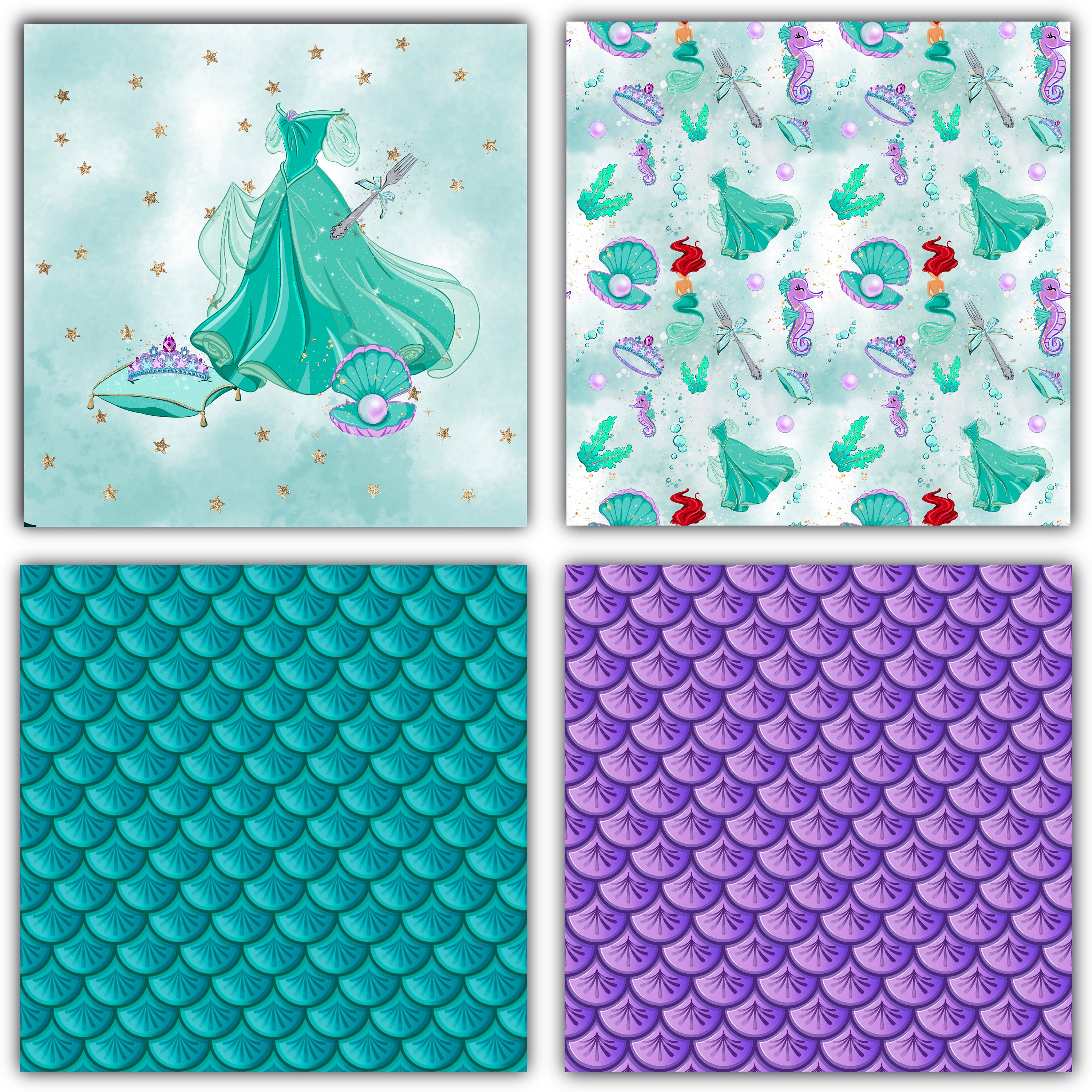 Ariel Digital Paper, Little Mermaid, Underwater, Sebastian, Flounder ...