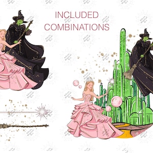 Wicked Clipart, Glinda PNG, Elphaba, Wicked Movie Art, Magic Wand, Shiz ...