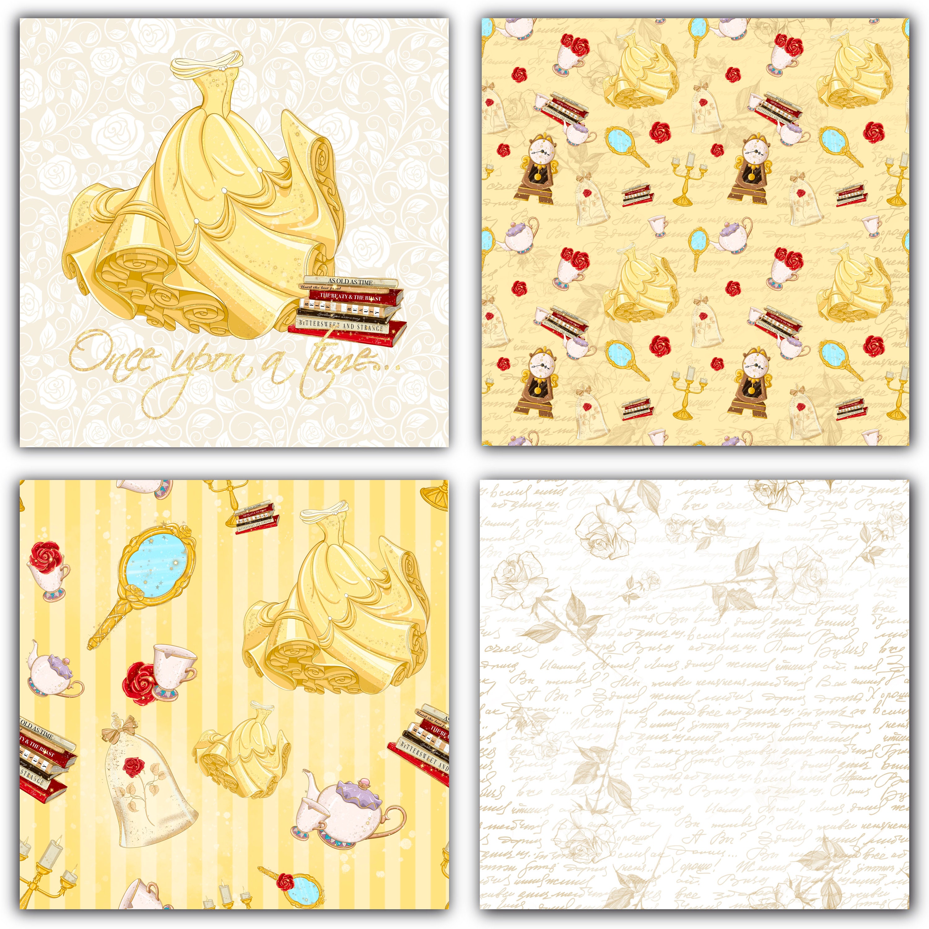 Beauty and Beast Paper Pack, Beauty Digital Paper,pack Watercolor Beast ...