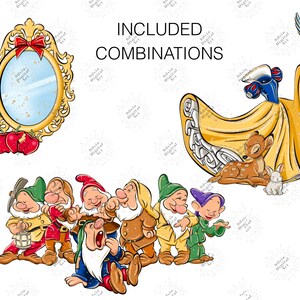 Snow White Clipart, Princess PNG, Seven Dwarves, Fairytale, Deer ...