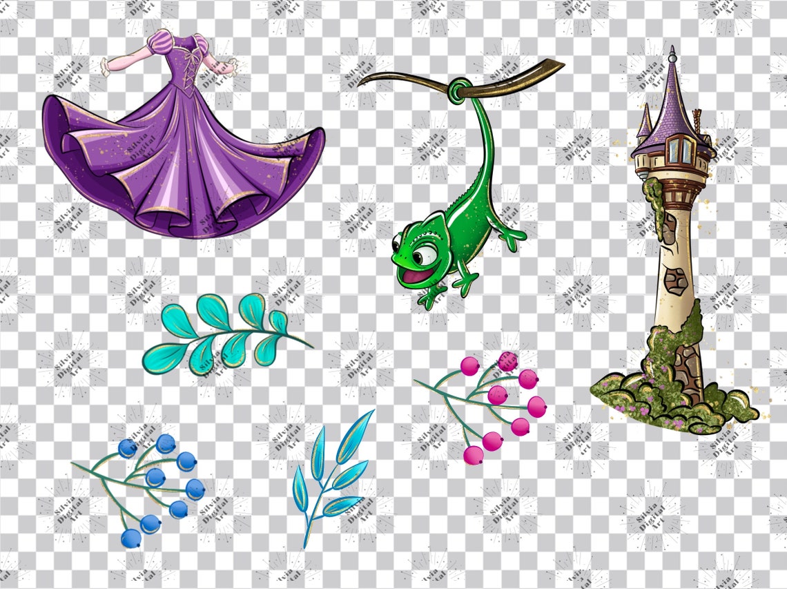 Rapunzel Clipart, Princess PNG, Fairytale, Blondie, Tower, Pascal ...