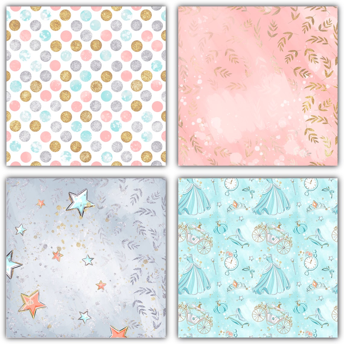 Cinderellapatterns, Kids Digital Backgrounds, Cinderella Scrapbook ...