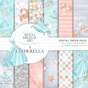 Cinderellapatterns, Kids Digital Backgrounds, Cinderella Scrapbook ...