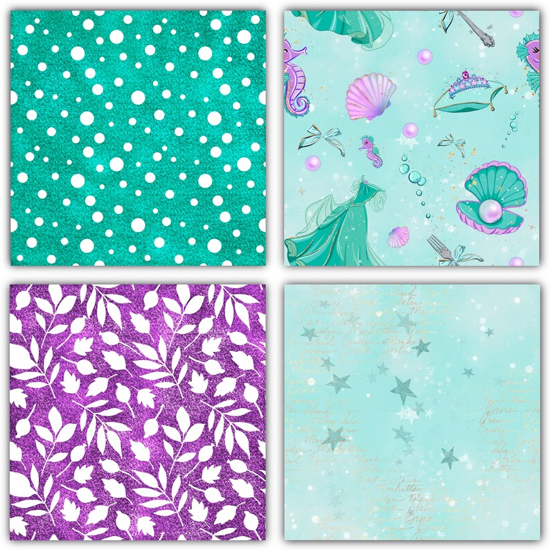 Ariel Digital Paper, Little Mermaid, Underwater, Sebastian, Flounder ...