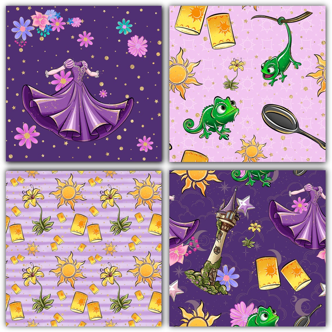 Rapunzel, Kids Digital Backgrounds, Tangled Scrapbook Paper, Rapunzel ...