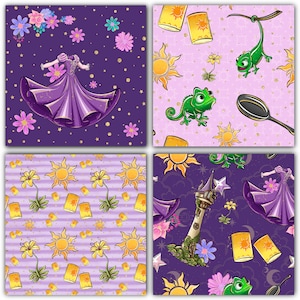 Rapunzel, Kids Digital Backgrounds, Tangled Scrapbook Paper, Rapunzel ...