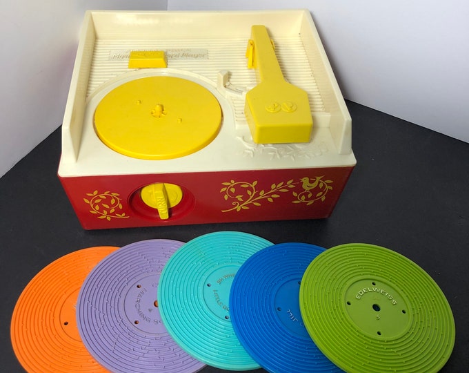 1971 Fisher Price Childrens Record Player 1-5 Colourful Records 995 ...