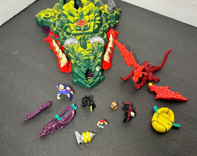 1993 Mighty Max Storm Dragon Island Blue Bird Toys Near Complete Works ...