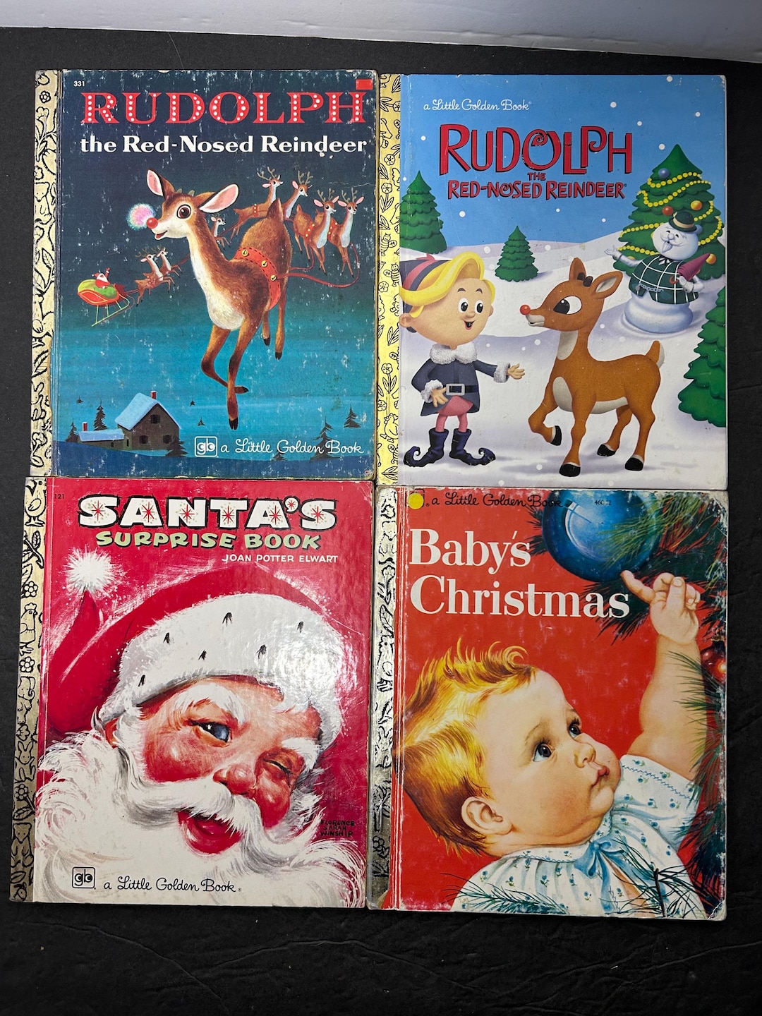 Vintage Christmas Little Golden Book Lot Santa Rudolph the Red Nosed ...