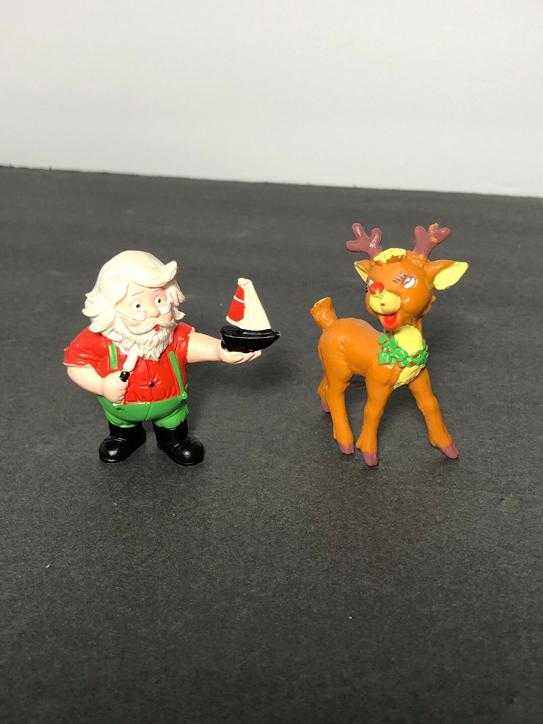 80s Santa and Rudolph the Red Nosed Reindeer 2” PVC Figures - Etsy