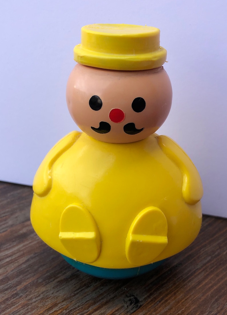 1970s Fisher Price Weeble Wobble Butcher Yellow Man - Etsy