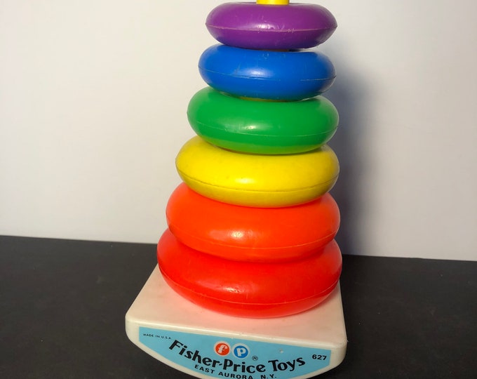 70s Fisher Price Rock-a-stack 6 Rings #627 1975-79 - Etsy