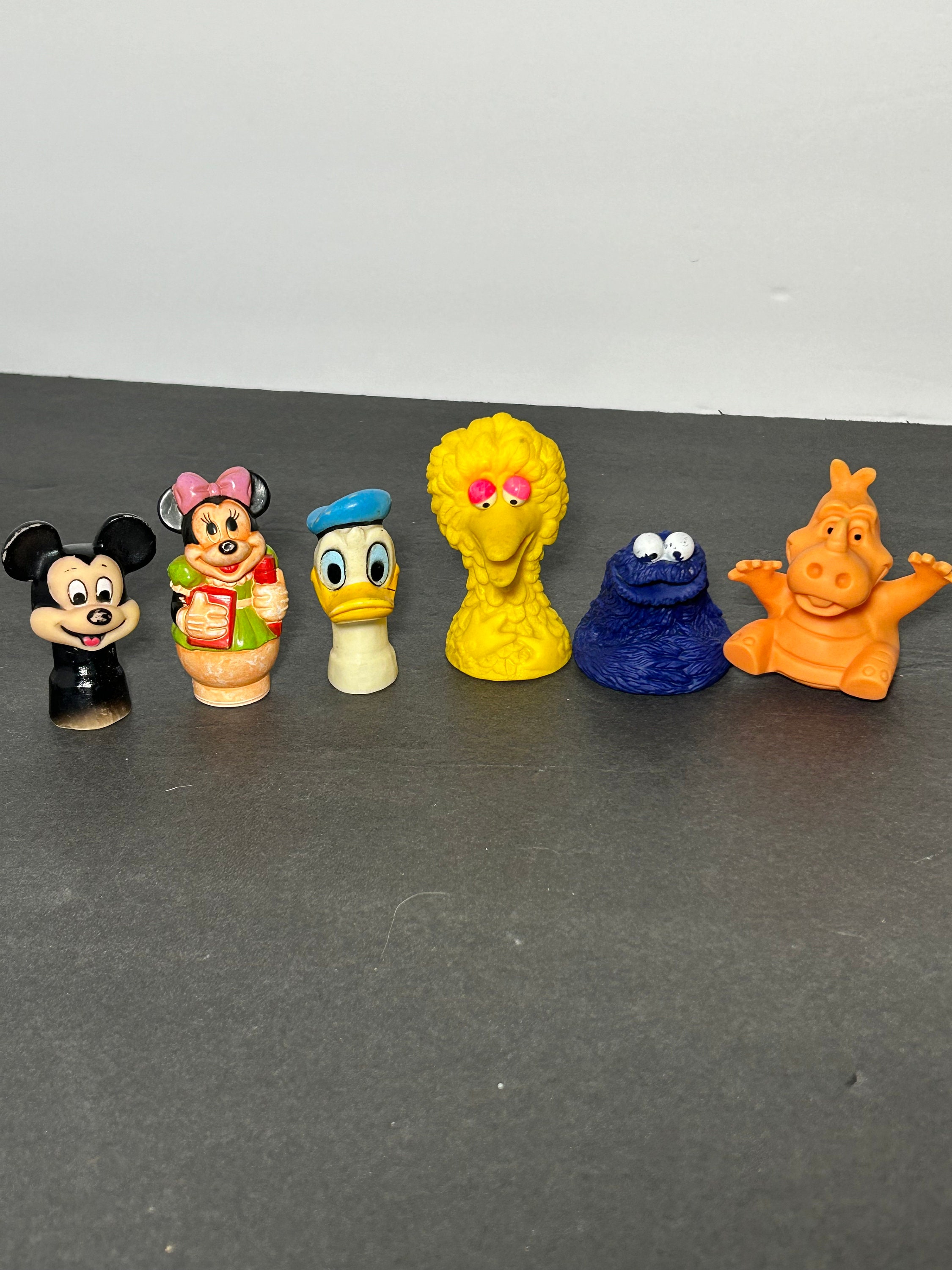 Vintage Finger Puppets Disney Muppets Big Bird Cookie Monster Mickey ...