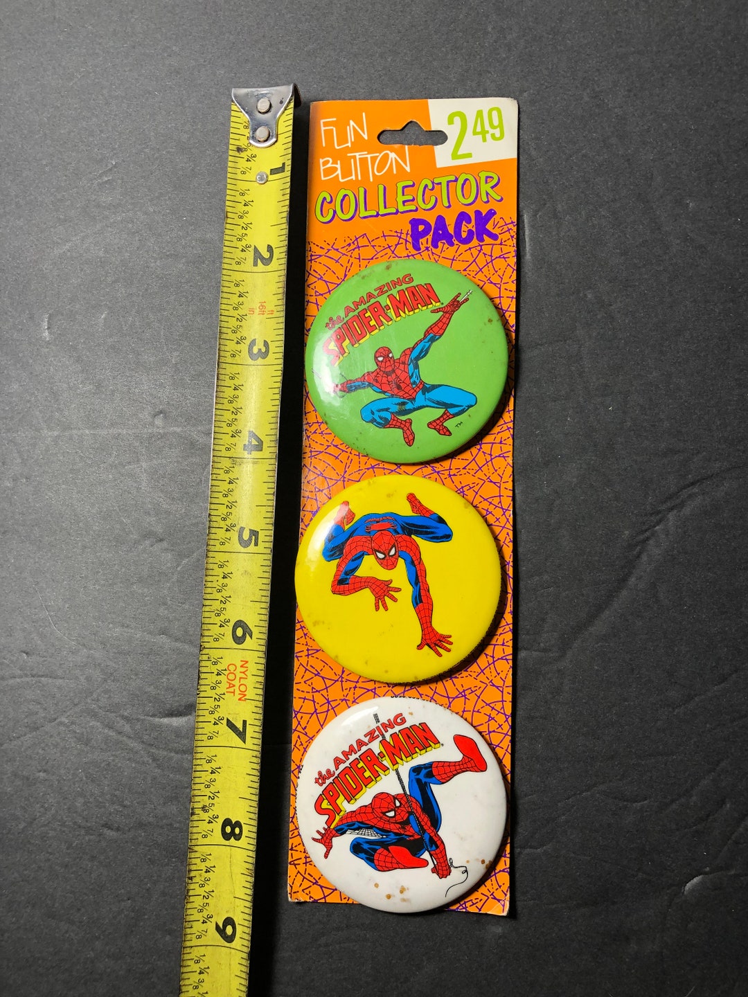 1991 Spiderman Buttons Collectors Pack of 3 Marvel Trends on Card 90s ...
