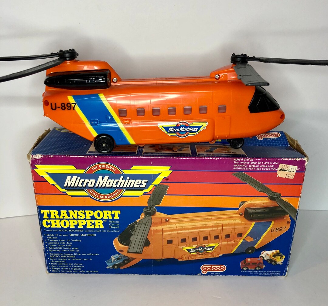 80s Micro Machines 1989 Transport Chopper Original Box GALOOB Hotwheels ...