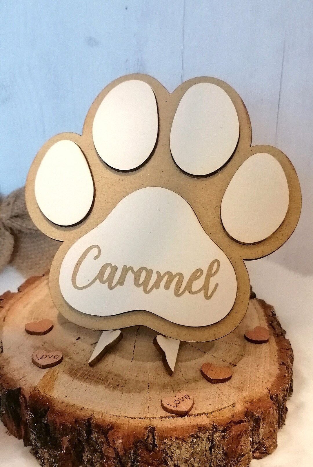 Dog/cat Paw Plaque With Customizable Support With First Name - Etsy