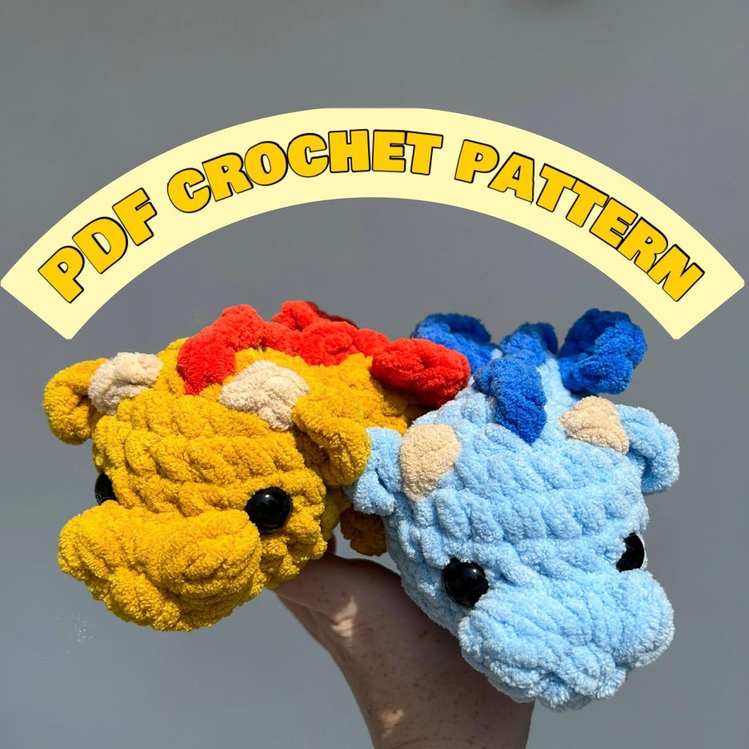 Crochet Lazy Dragon Pattern - Amigurumi Pdf Document - Laying Down ...