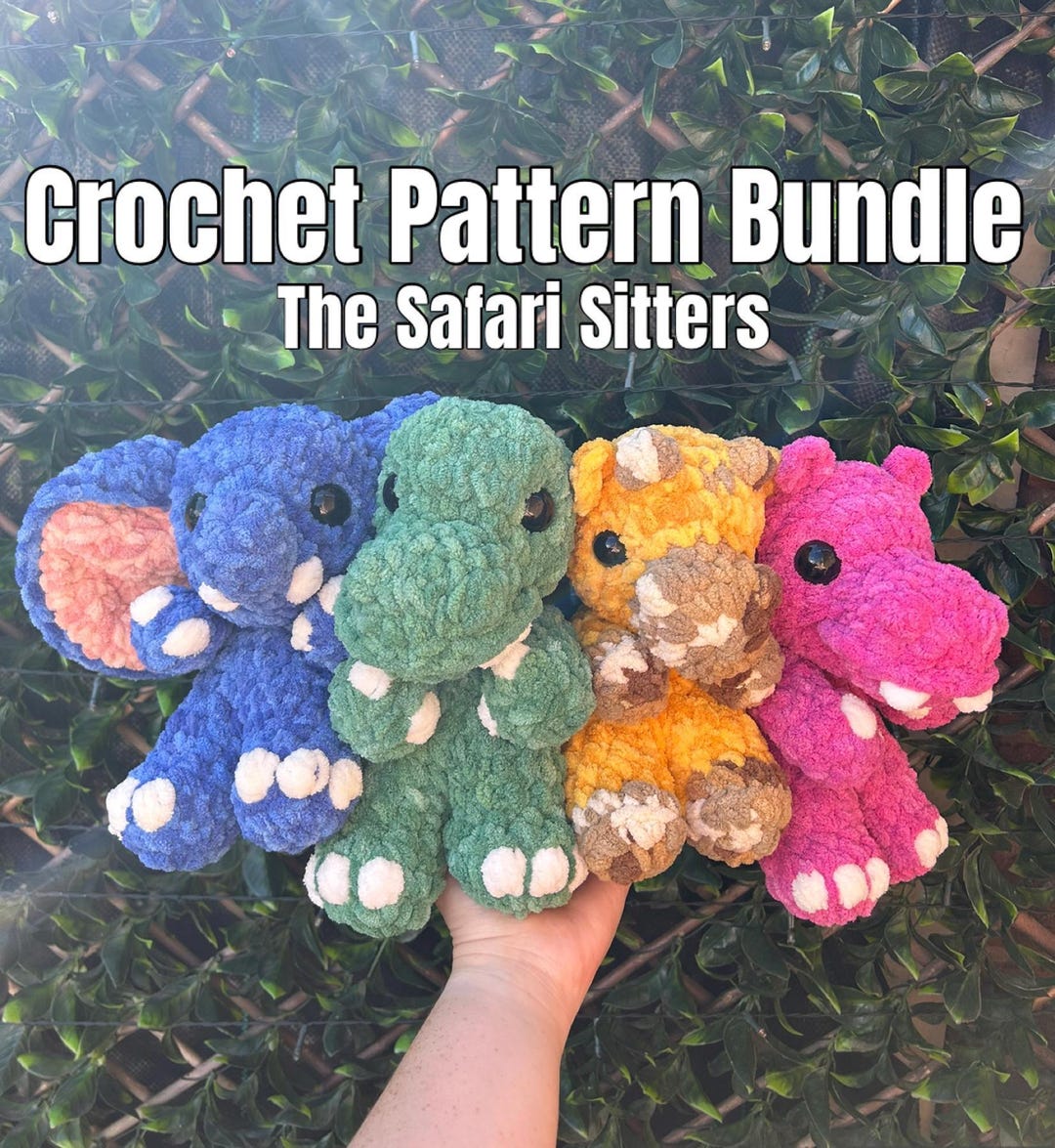 The Safari Sitters 4 in 1 Bundle - Crochet Amigurumi PDF Pattern - Etsy