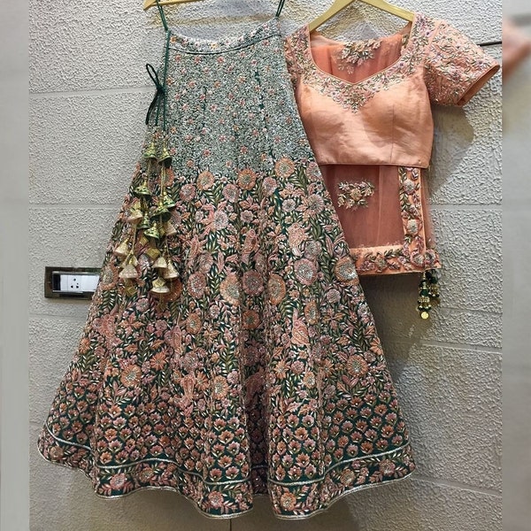 Thread Work Lehenga - Etsy