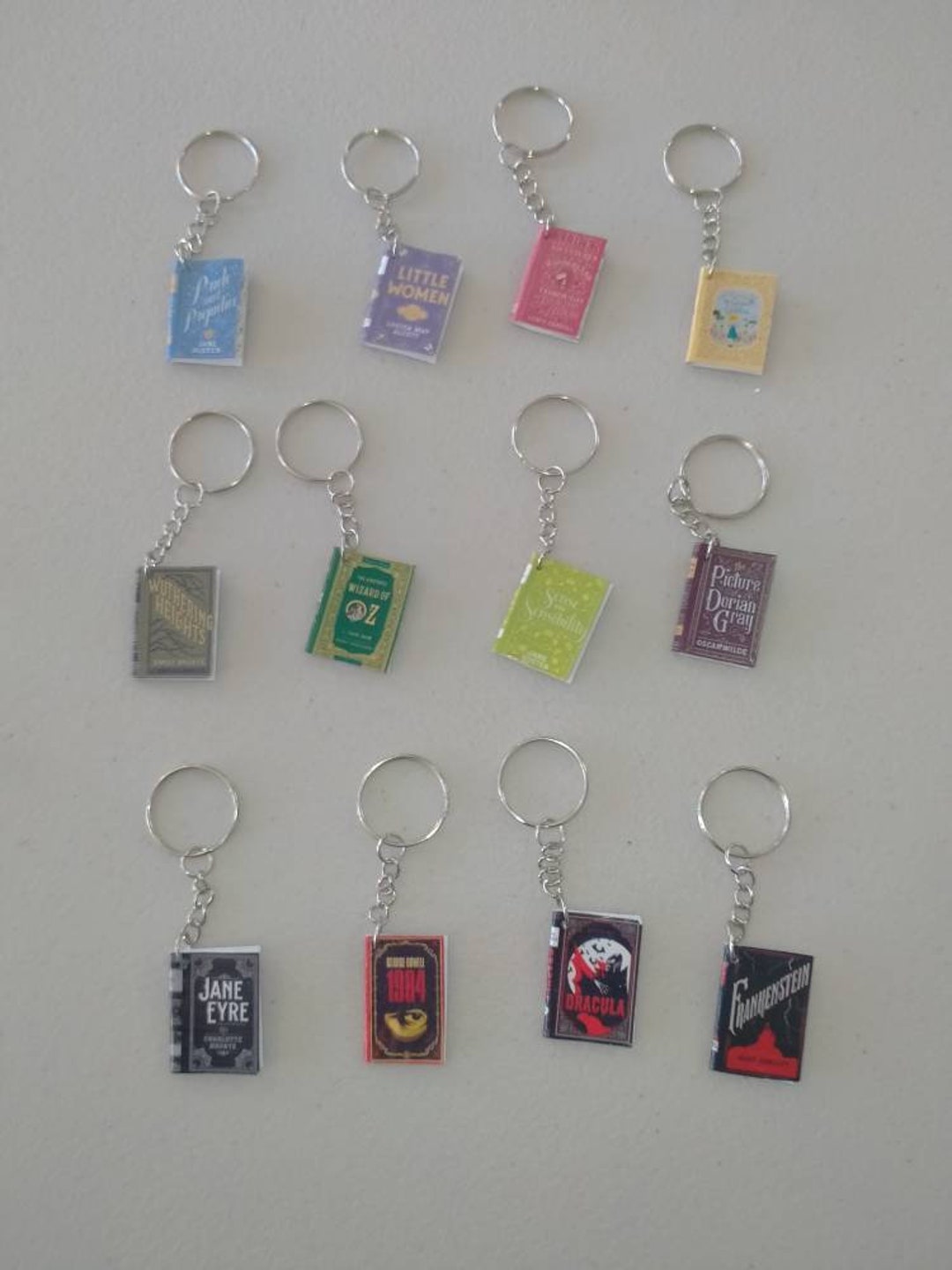 Miniature Book Keychain - Classic Novels - Keyring - Hanging Decoration ...